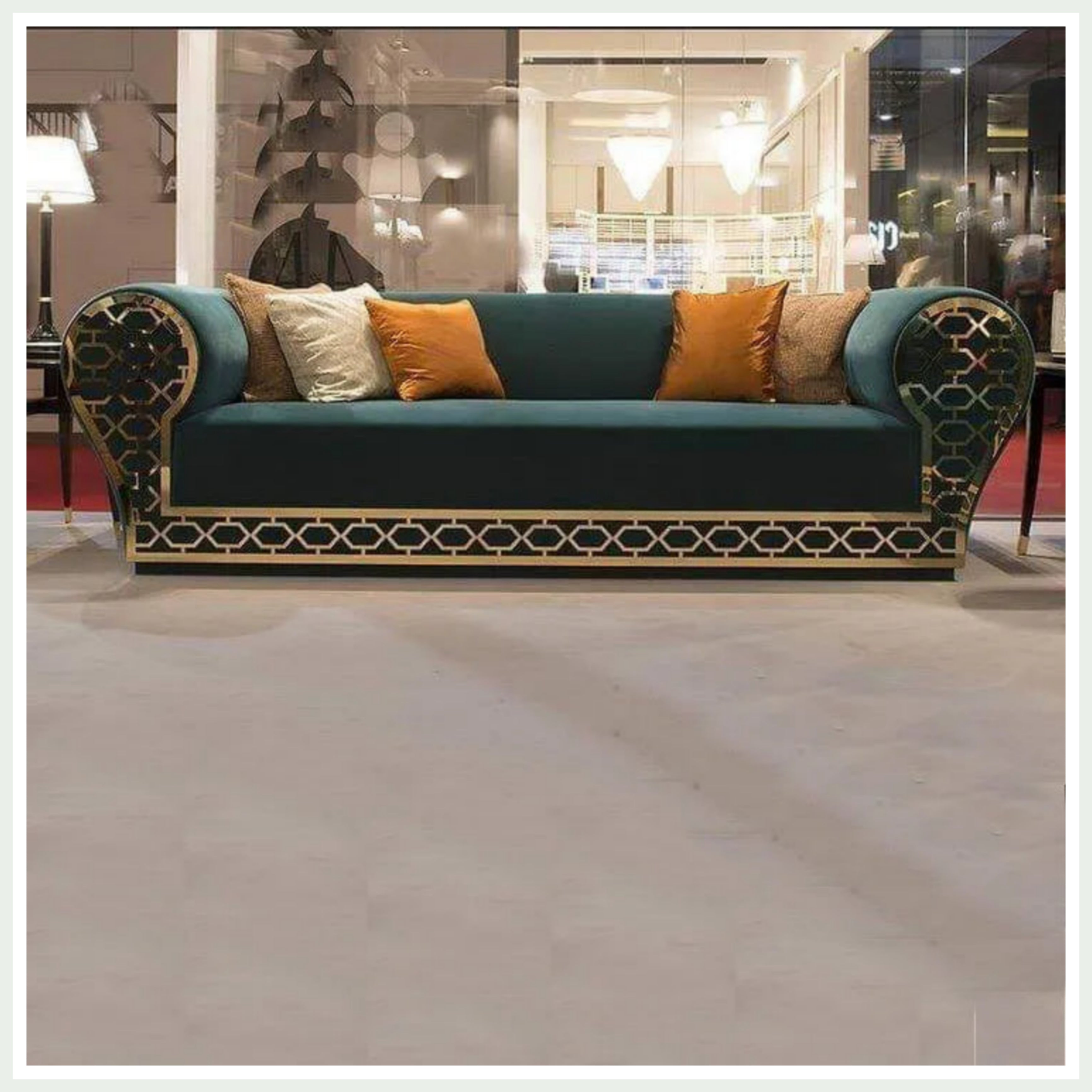 Gold Metal Frame Sofa – Luxury Modern Seating by Multiwood